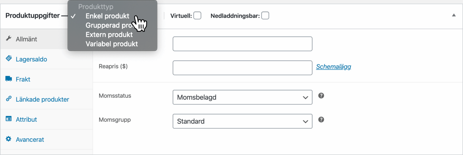Skapa en enkel produkt i WooCommerce - Wetail Docs