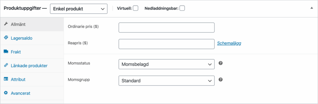 Skapa en enkel produkt i WooCommerce - Wetail Docs